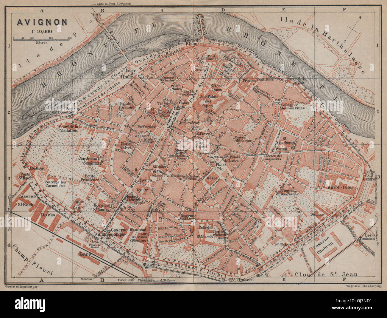 Plan de la ville d'AVIGNON ville antique de la ville. Carte du Vaucluse ...