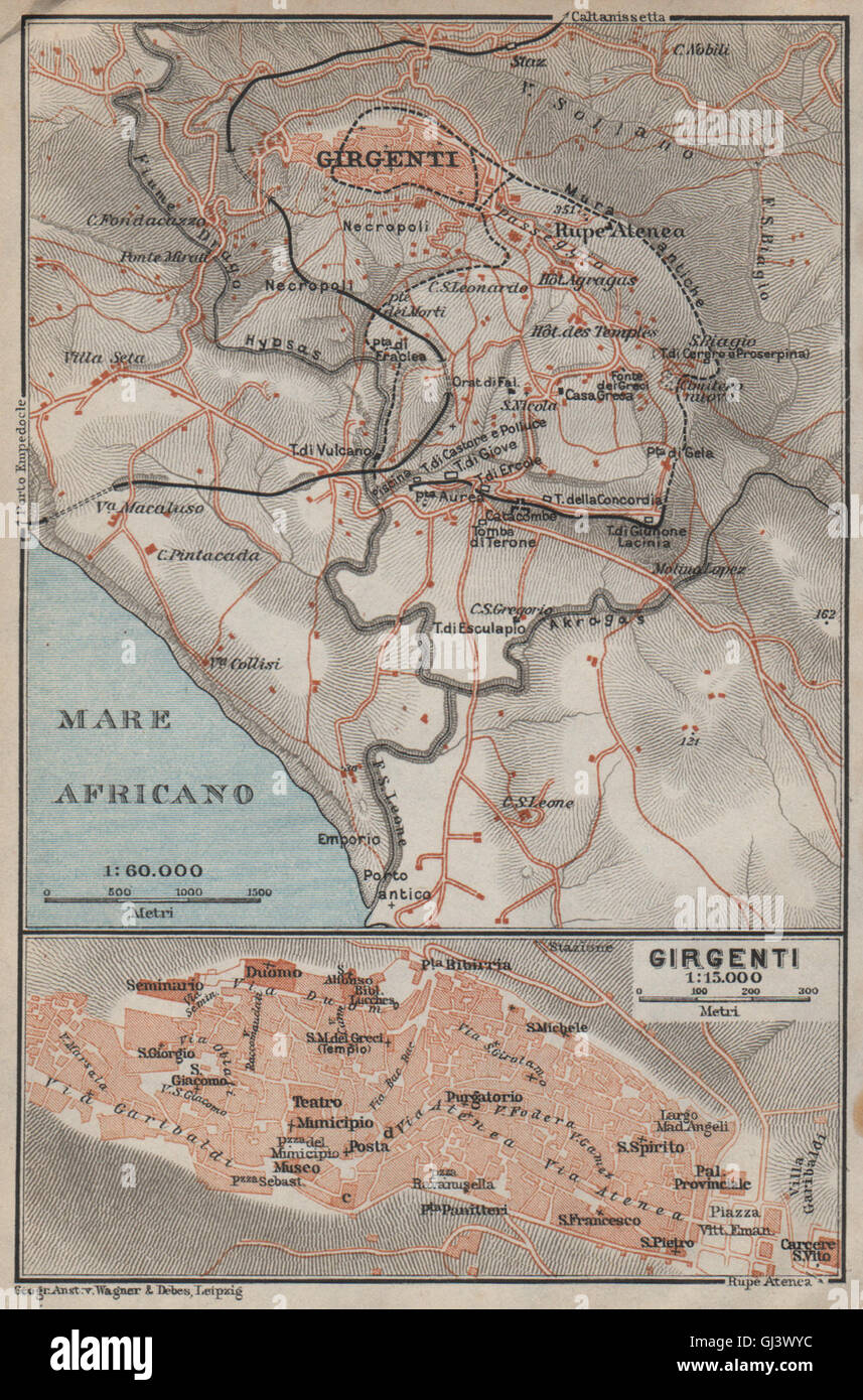 Agrigento map Banque de photographies et d’images à haute résolution ...