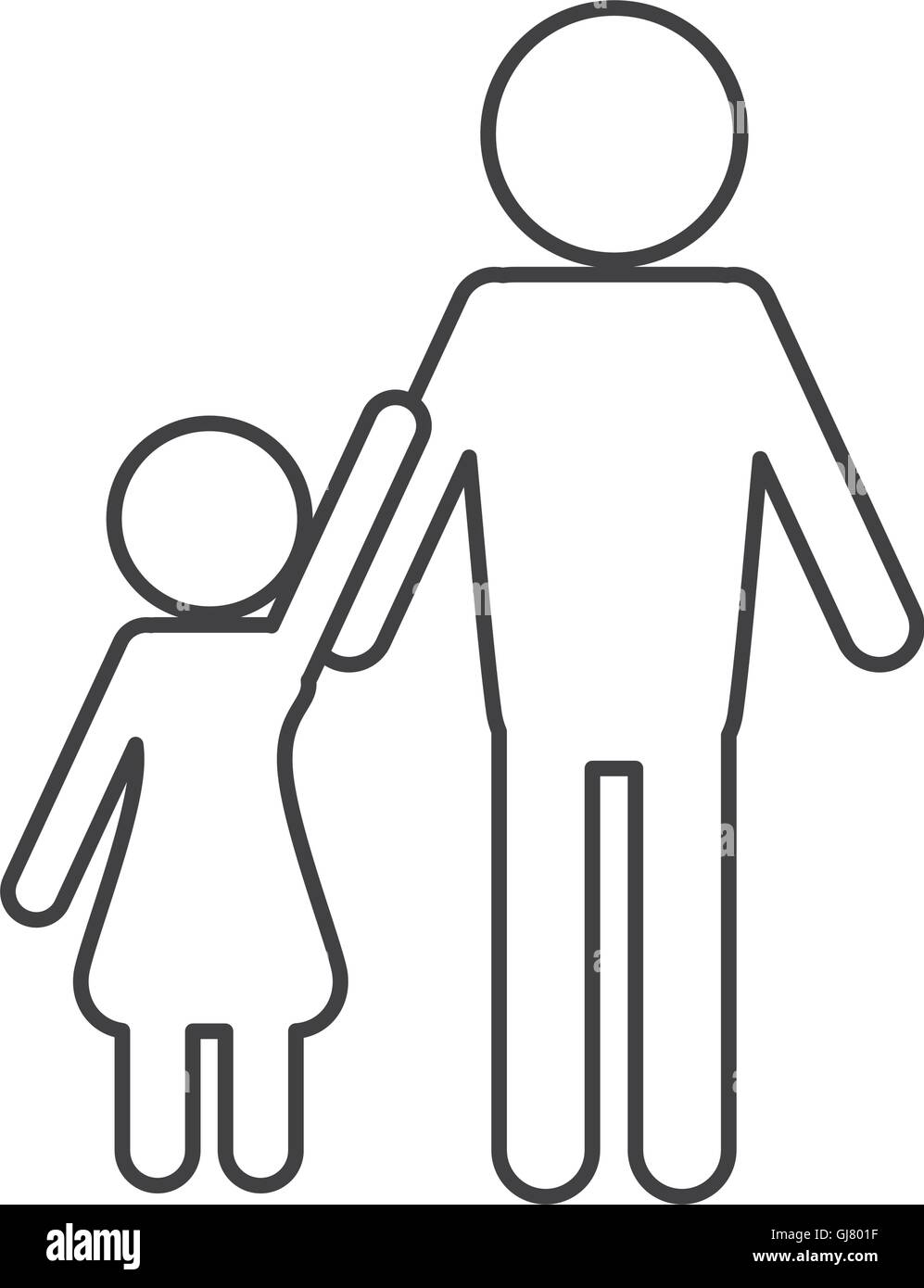 Pictogramme famille deux filles Banque de photographies et d’images à ...