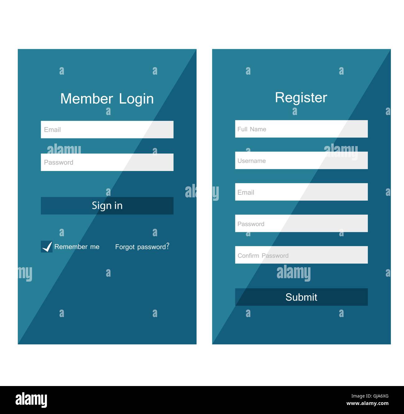 Creative login form ui template Banque d'images détourées - Alamy