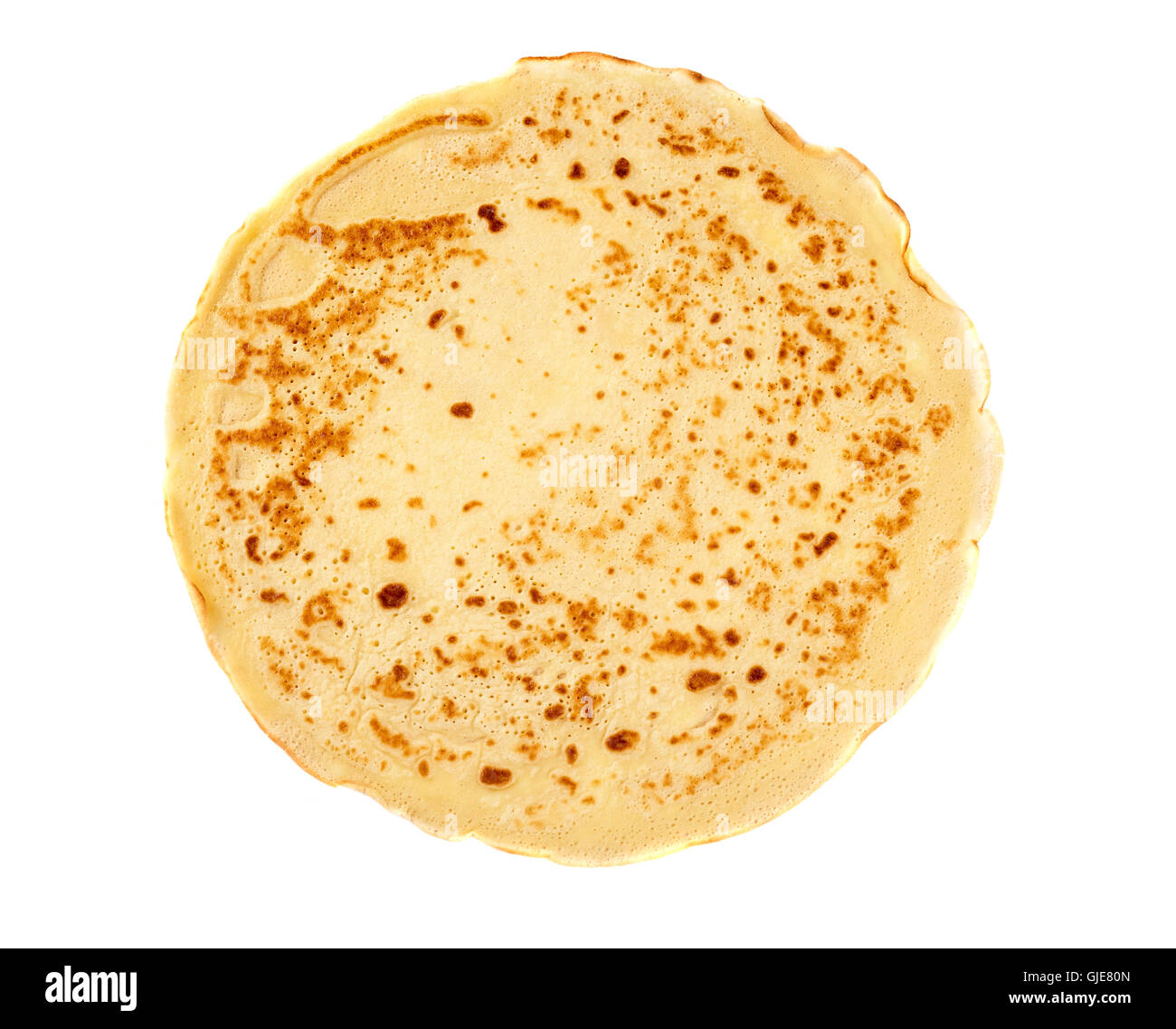 Une seule crêpe isolé sur fond blanc Photo Stock - Alamy