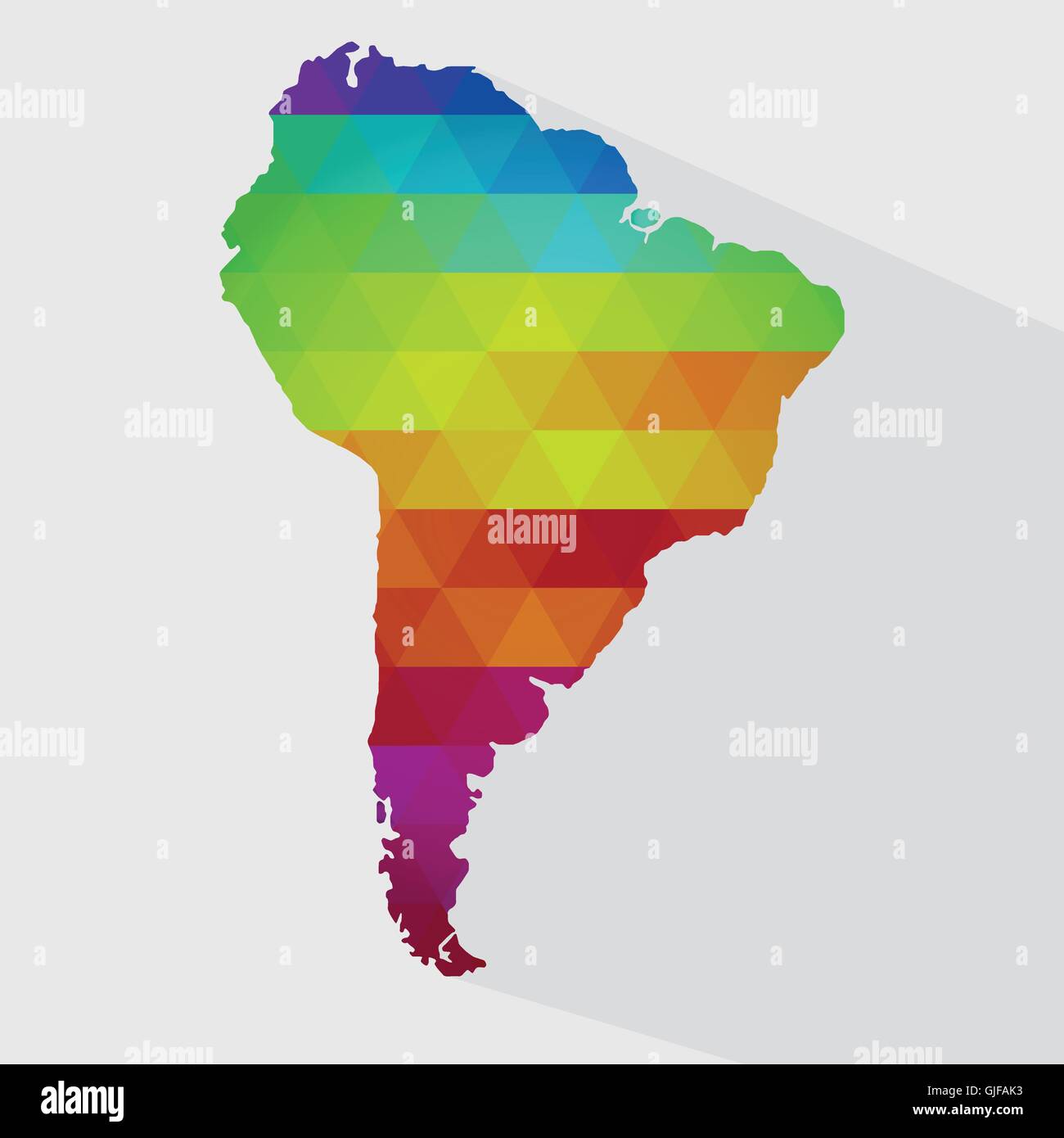 La carte de l'Amérique du Sud avec des formes géométriques colorées ...