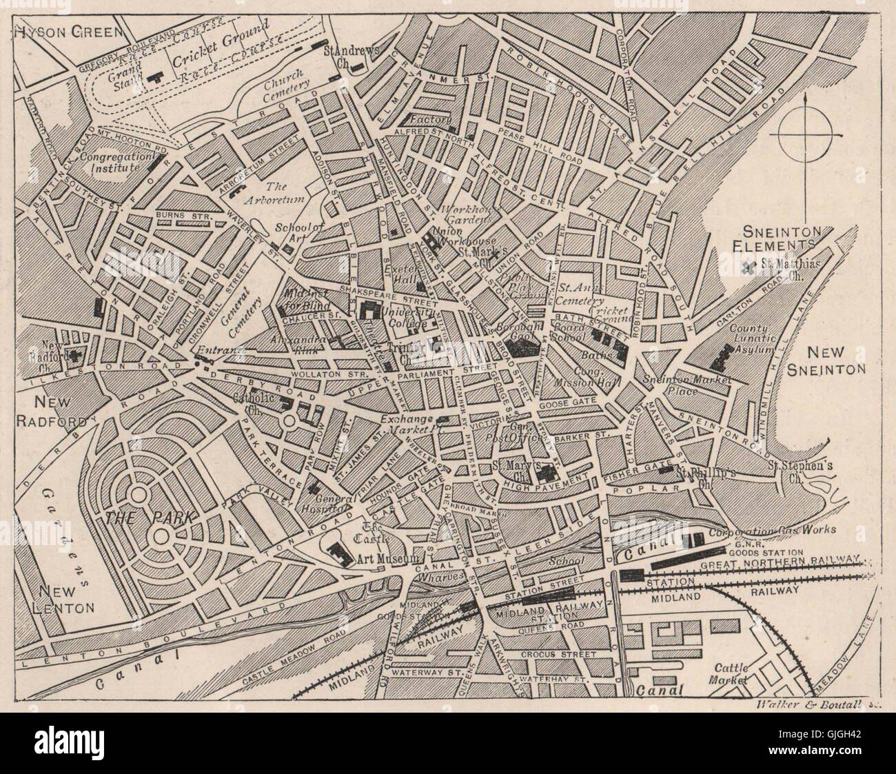 Nottingham map Banque de photographies et d’images à haute résolution ...