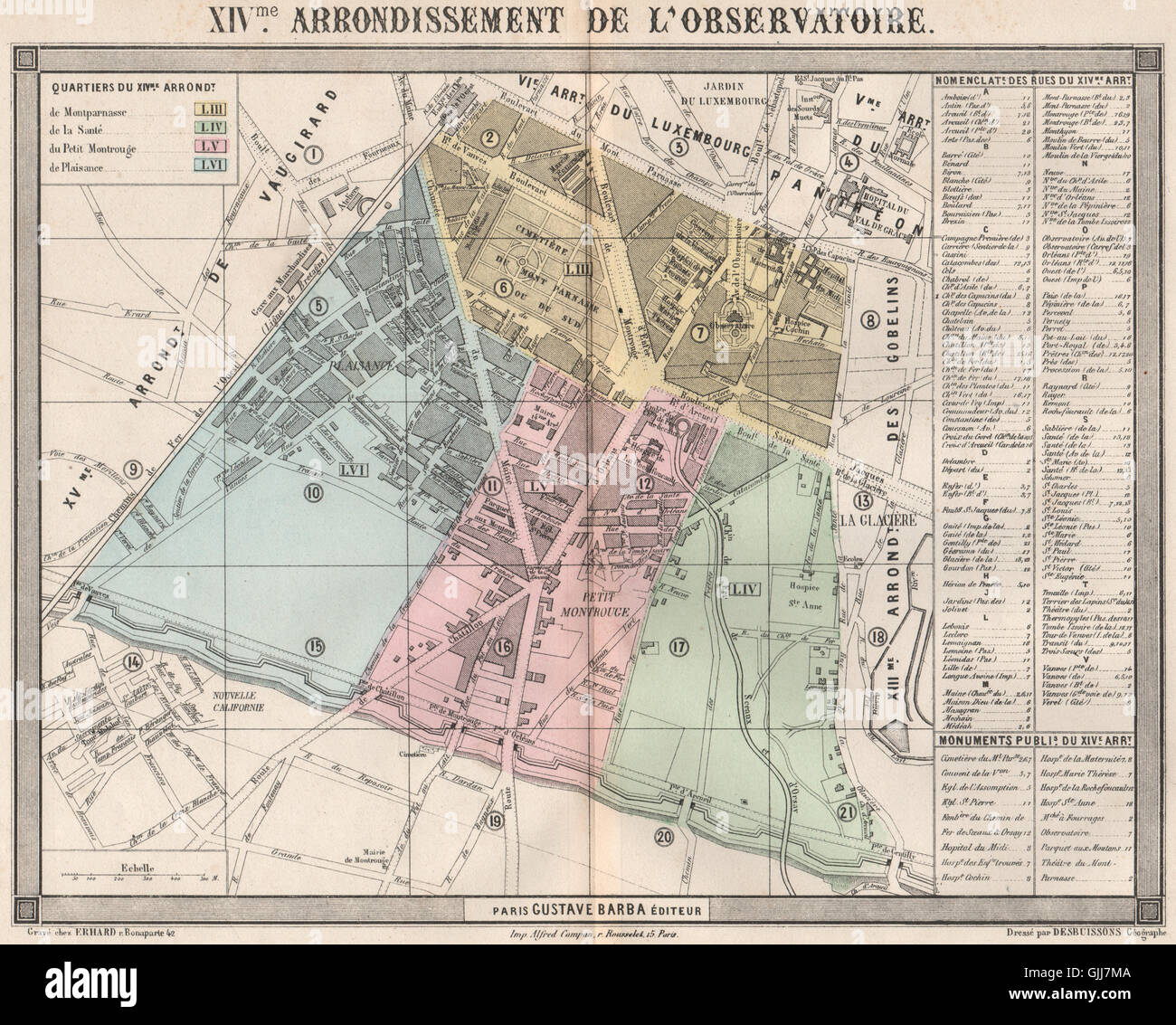Paris map 14 ème arrondissement Banque de photographies et d’images à ...