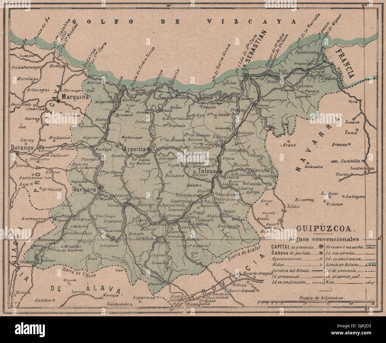 San sebastian guipuzcoa map Banque de photographies et d’images à haute ...