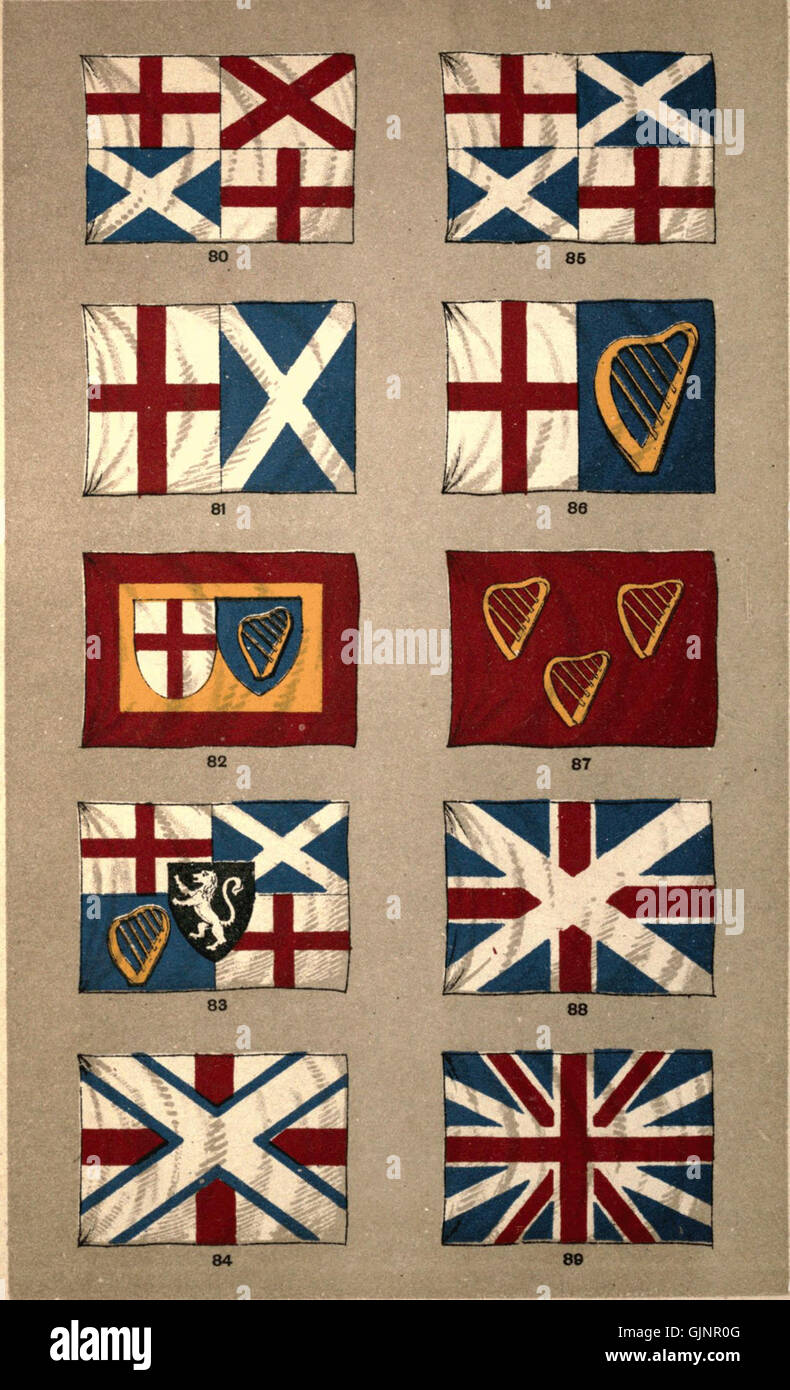 Cette image présente la planche 9 de *The Flags of the World*, un livre ...