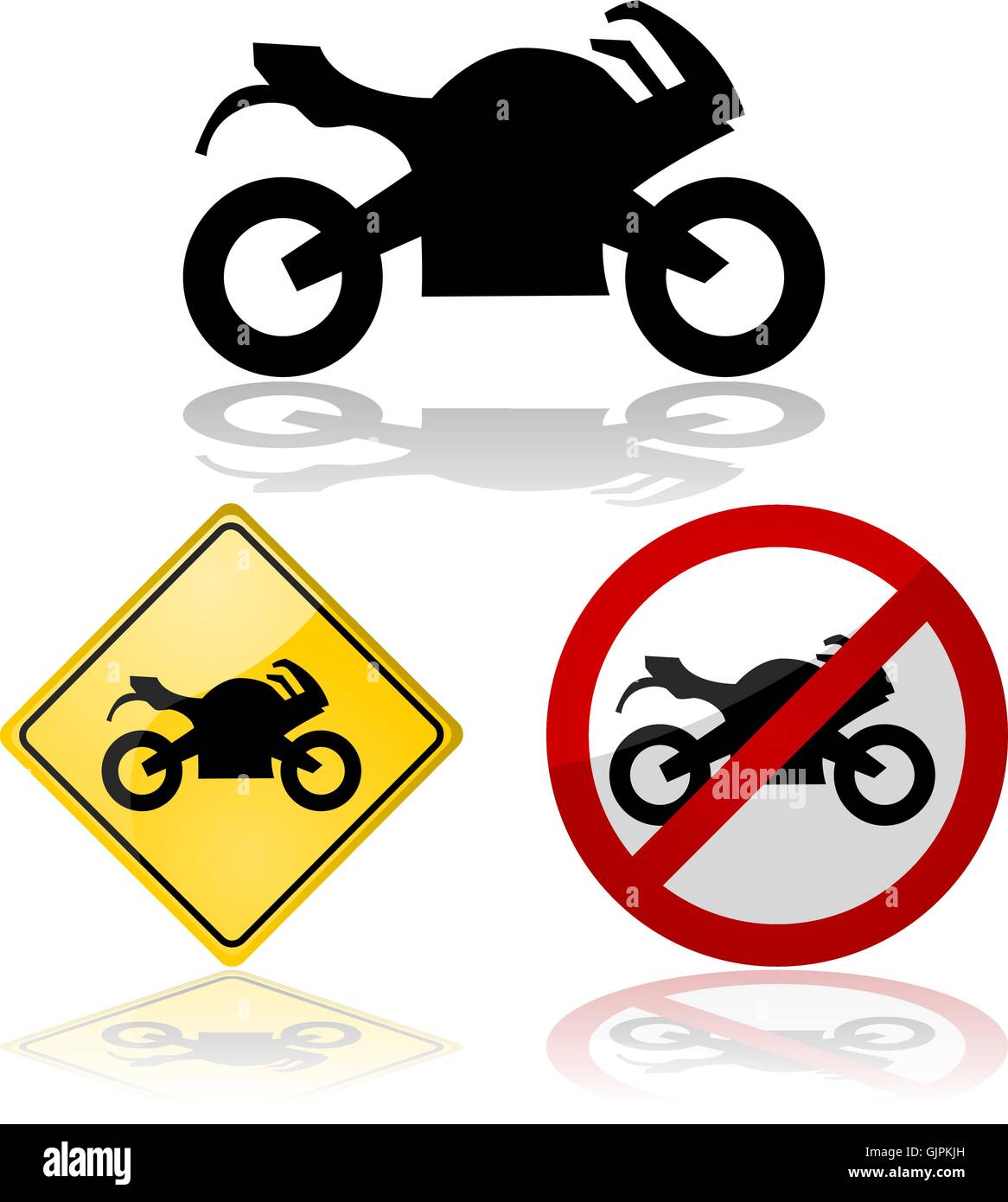 Moto interdite Banque d'images vectorielles - Alamy
