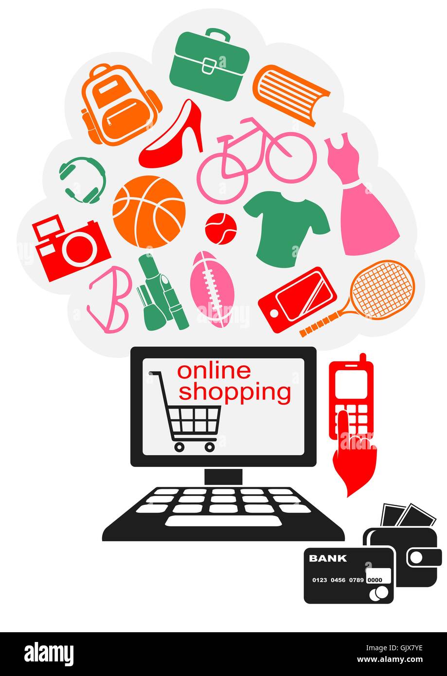 Magasinage en ligne Banque d'images vectorielles - Alamy