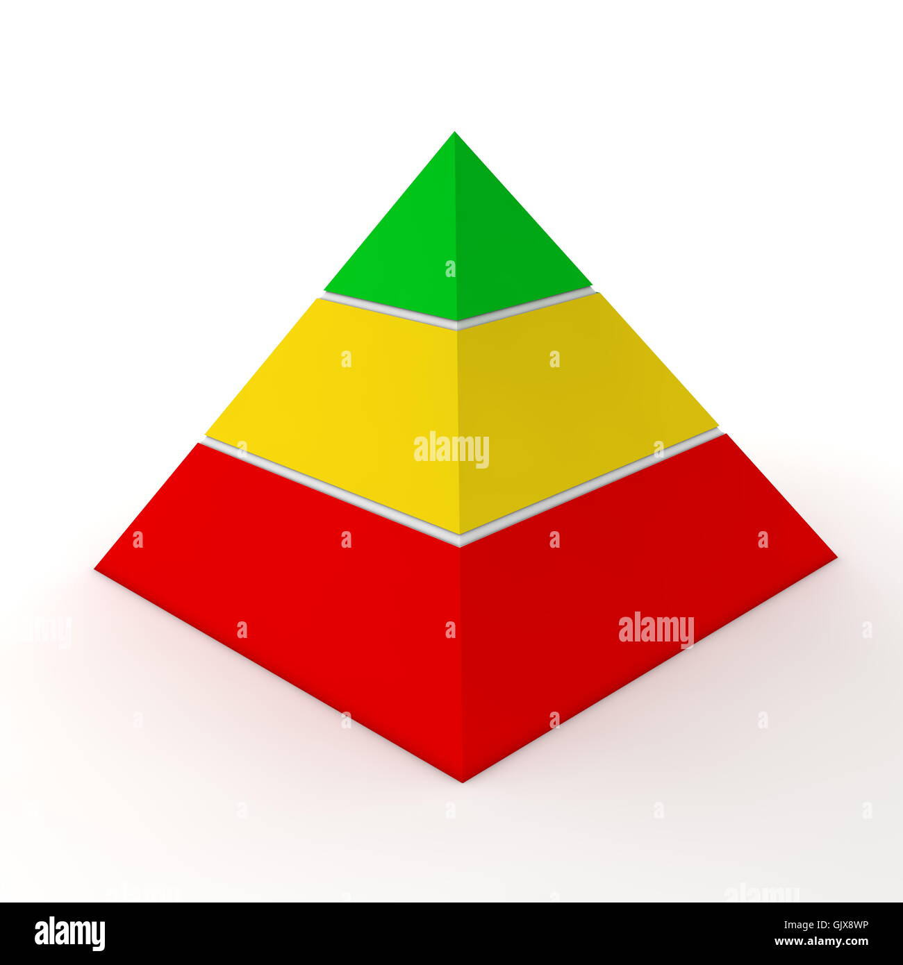 Pyramide multicolore - trois niveaux Photo Stock - Alamy