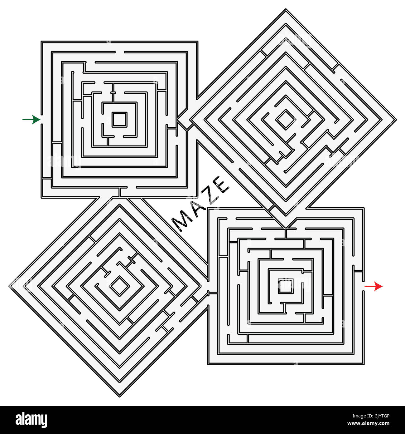 Labyrinthe noir et blanc Banque d'images détourées - Page 2 - Alamy