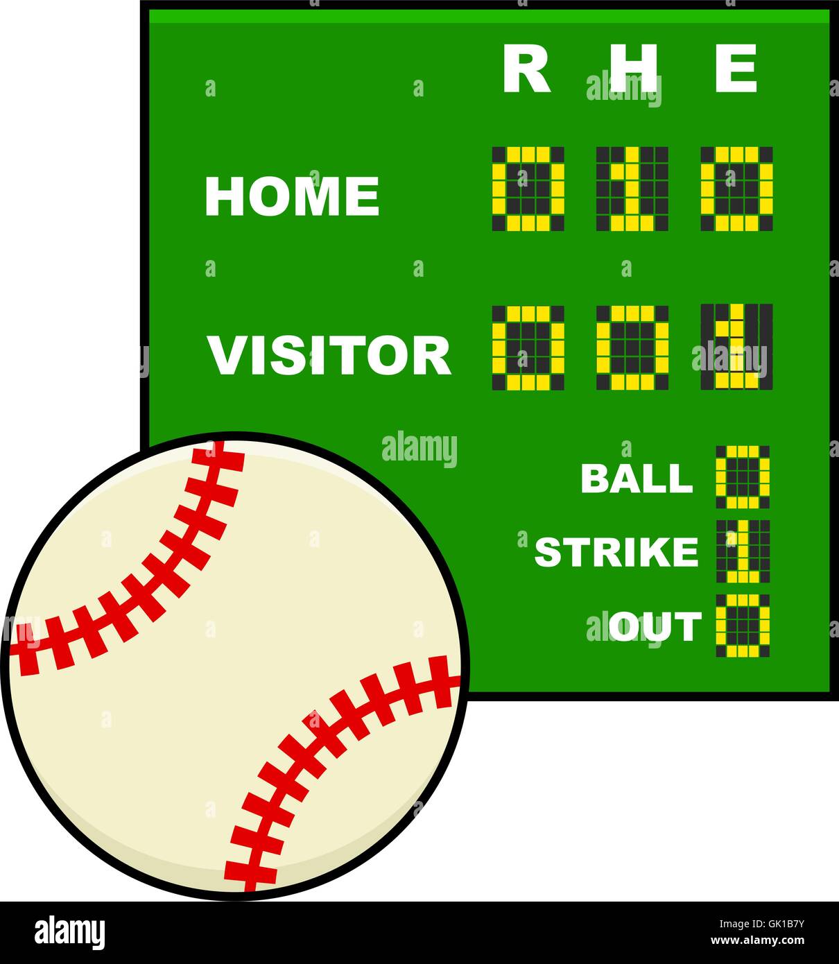Tableau de bord de baseball Banque d'images vectorielles - Alamy