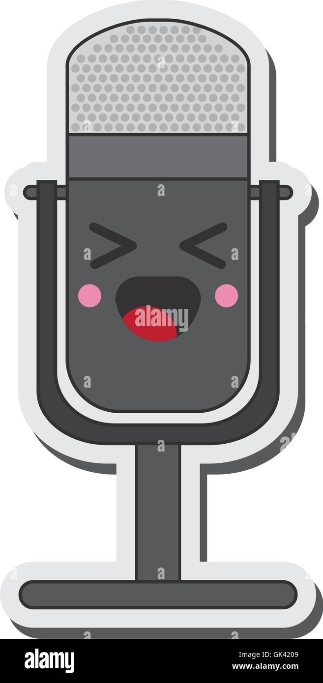 Microphone icon kawaii technology design Banque d'images vectorielles ...