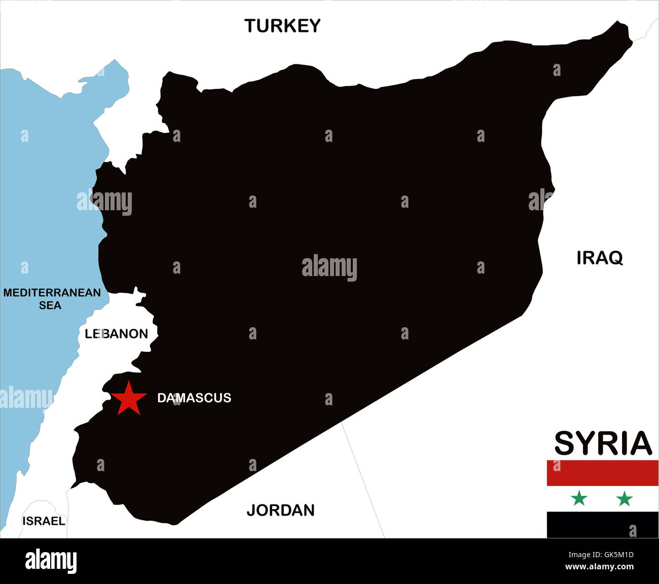 Syria political map political map Banque de photographies et d’images à ...
