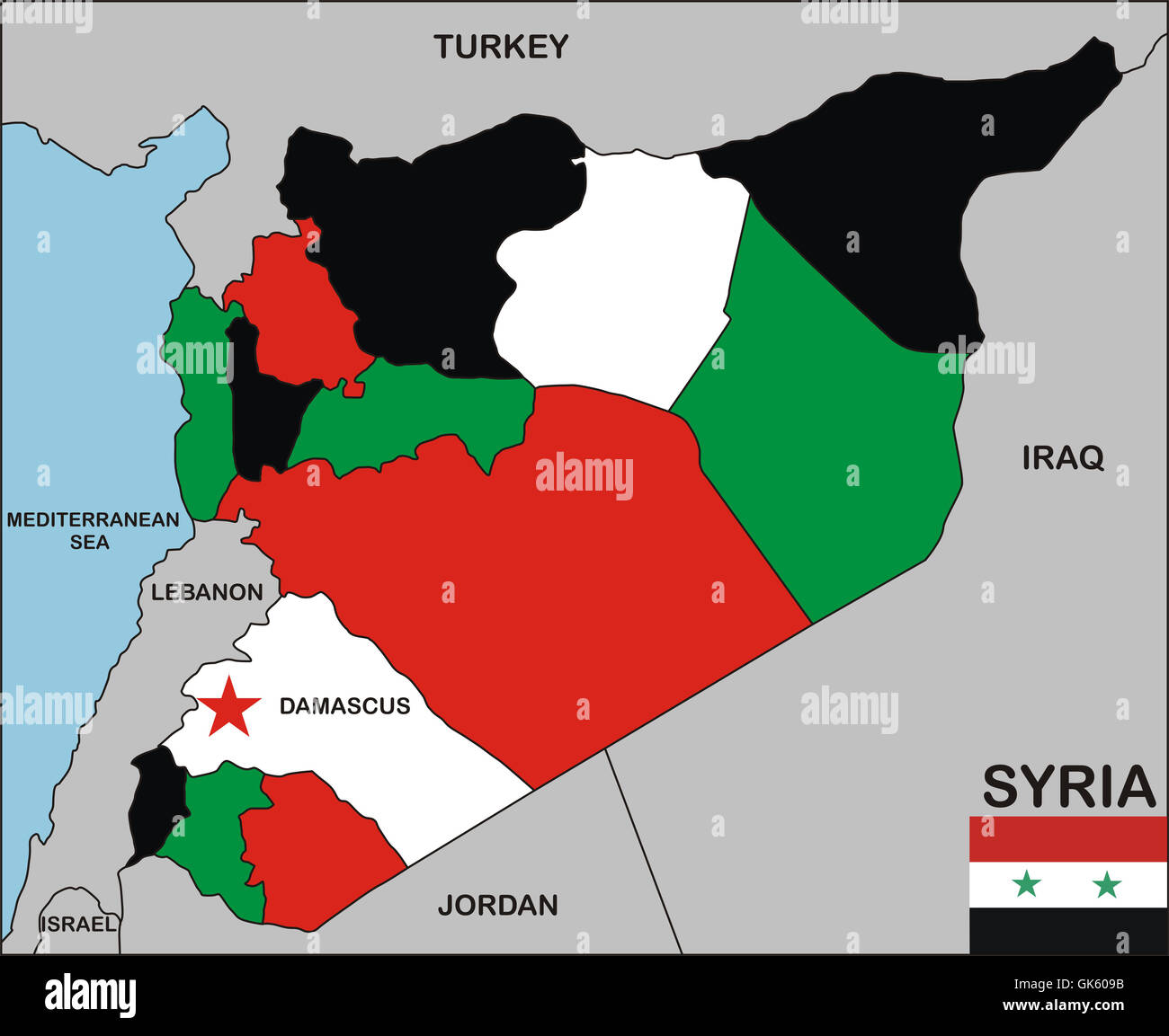 Syrie carte du monde Banque de photographies et d’images à haute ...