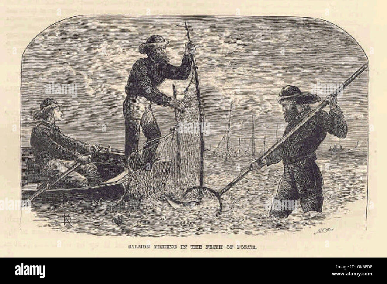 La pêche au saumon dans le Frith of Forth, un important estuaire écossais, souligne l'importance ...