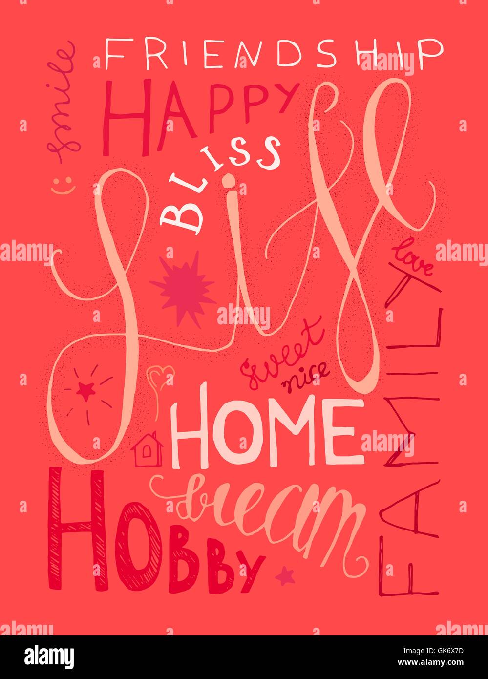 Vintage hand drawn hipster lettrage composition avec paroles sur la vie ...