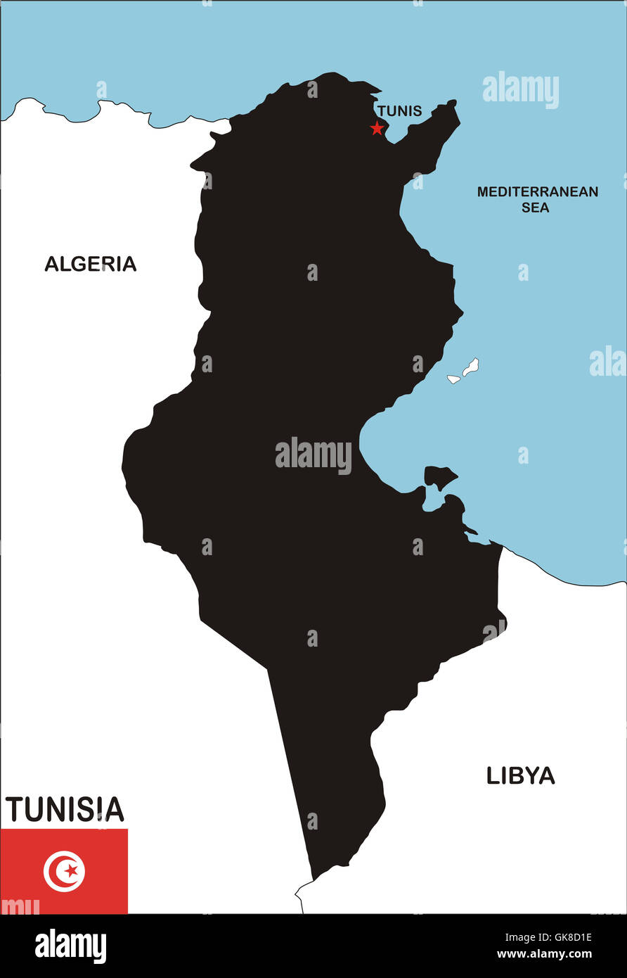 Carte de la Tunisie Photo Stock - Alamy
