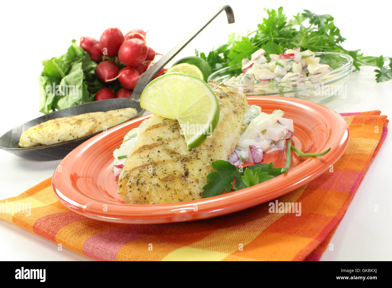 Filet de merlu grille Banque de photographies et d’images à haute ...