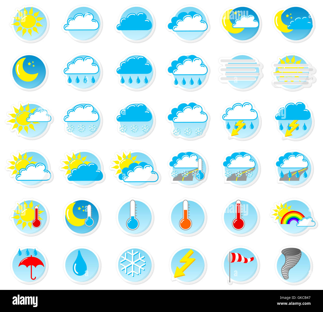 Symboles météo Banque d'images détourées - Alamy