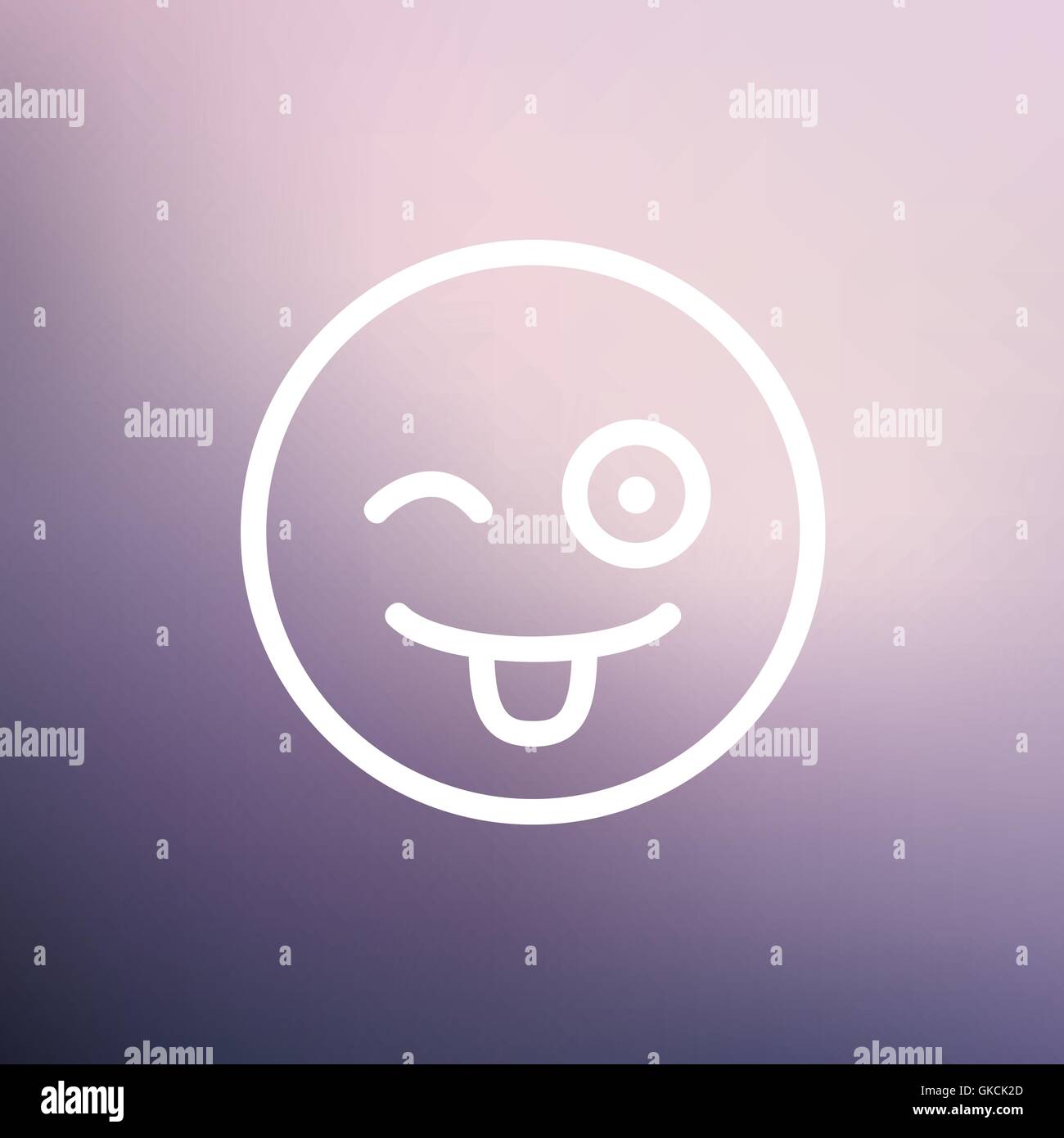Smiley emoticon facial expression wink Banque d'images vectorielles ...