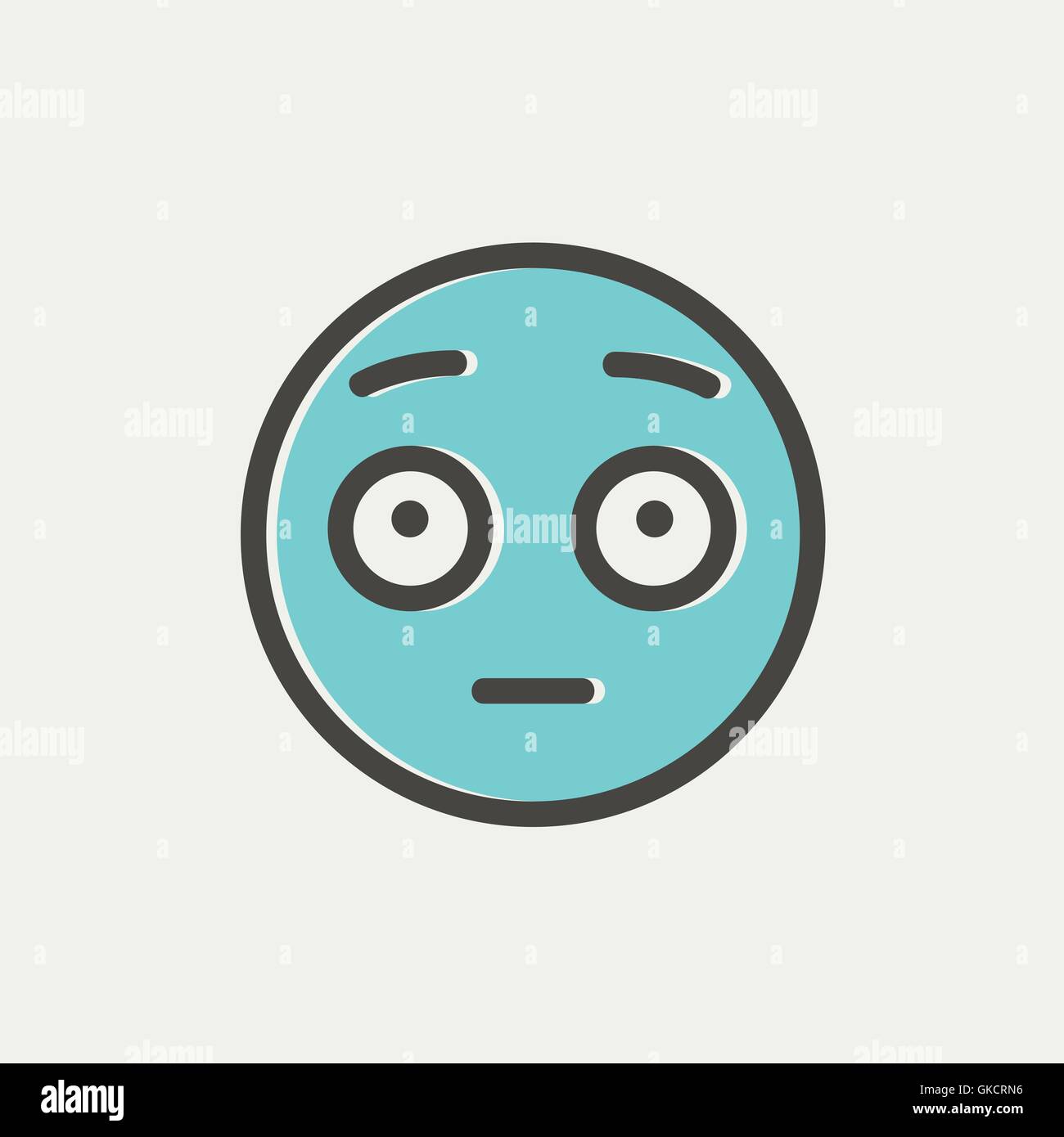 Peur face à l'icône de la ligne mince Image Vectorielle Stock - Alamy