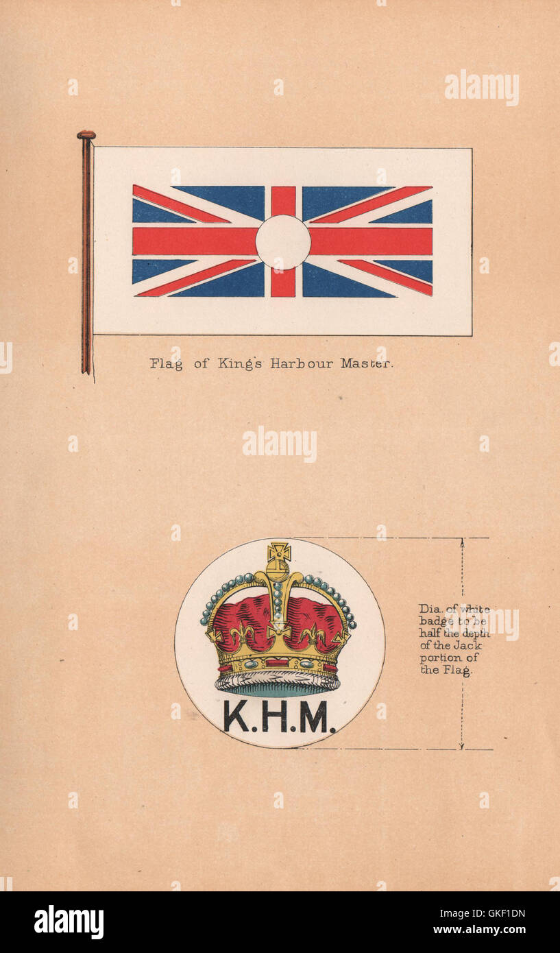 Drapeaux de l'EMPIRE BRITANNIQUE. Le capitaine du port du roi & Badge ...