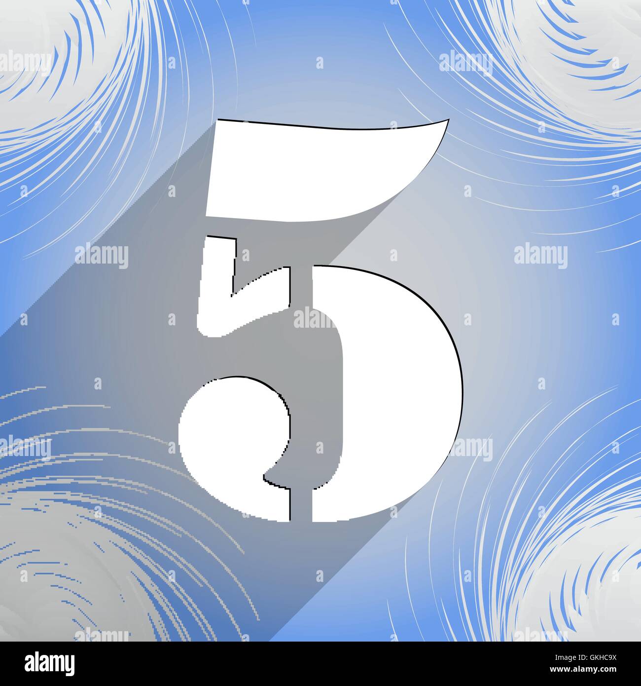 Numéro cinq, symbole icône moderne télévision web design avec ombre et ...