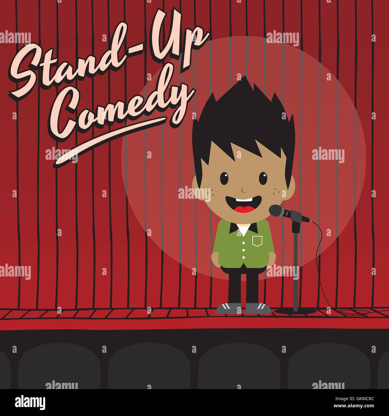 Male stand up comedian cartoon Banque de photographies et d’images à ...