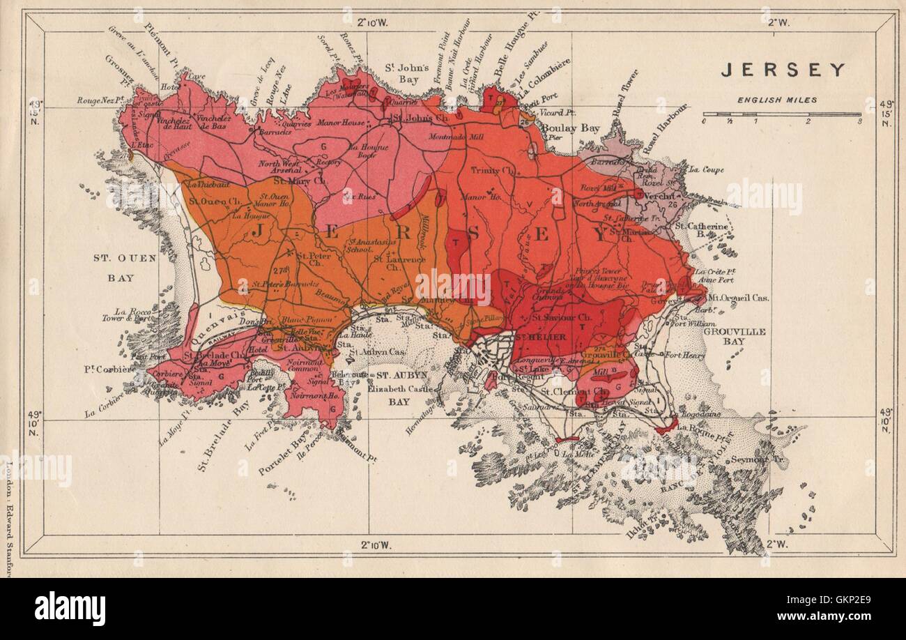 Vintage map of the channel islands Banque de photographies et d’images ...