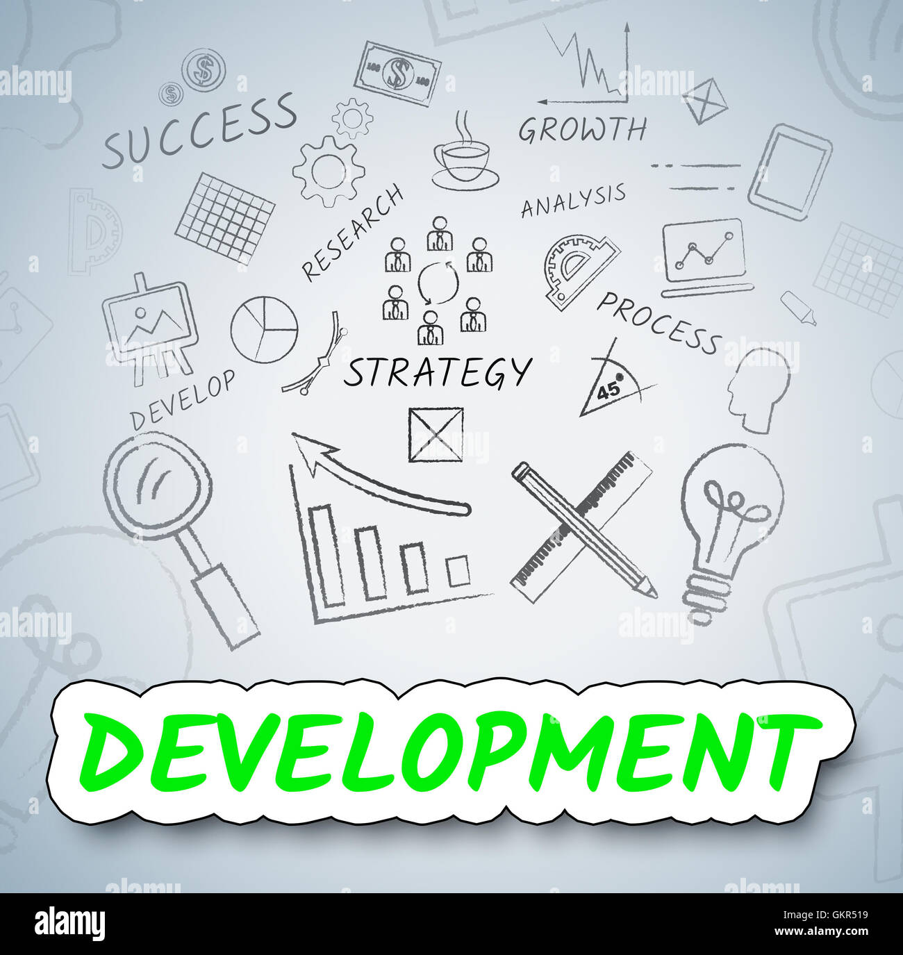 Signification des icônes développement progrès et l'évolution de la ...