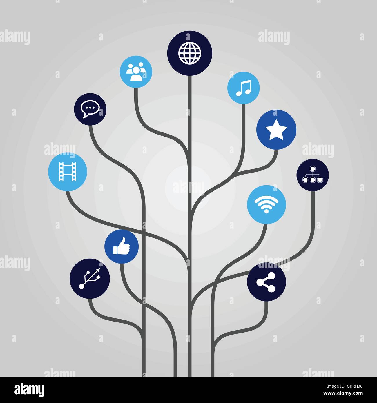 Blue Tree signal signe la communication icône pictogramme Pictogramme ...