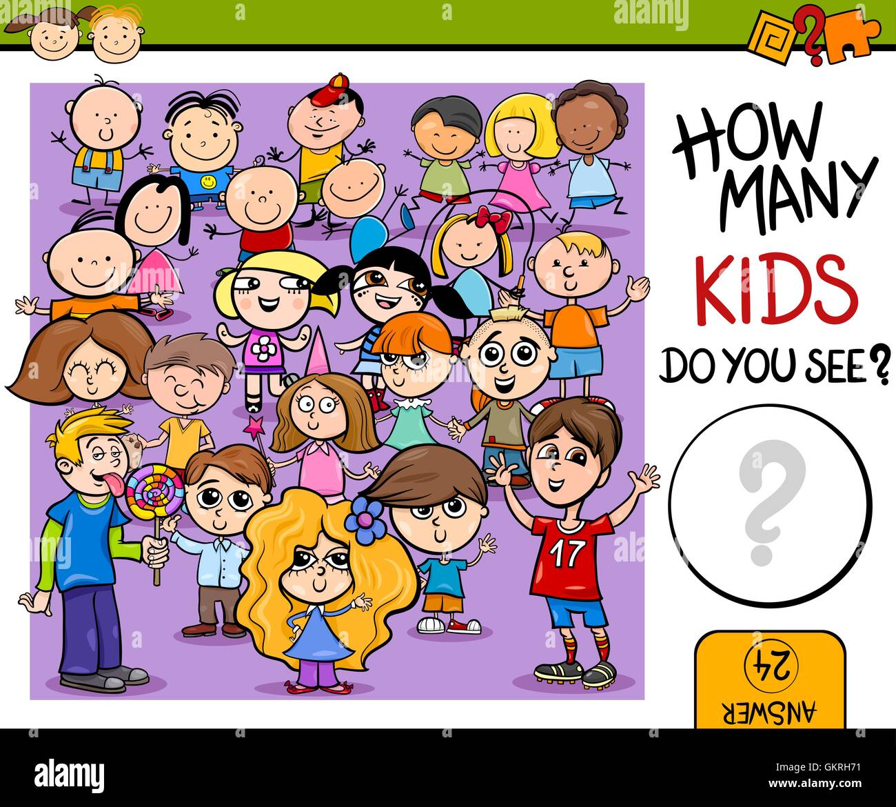 L'enseignement de calcul nombre d'illustration cartoon puzzle ...