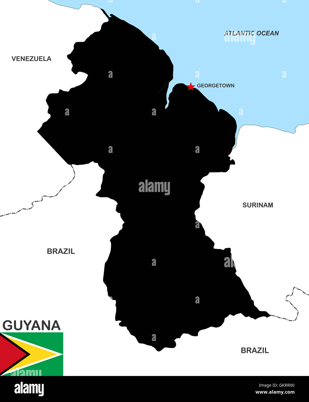 Guyana map Banque de photographies et d’images à haute résolution - Alamy