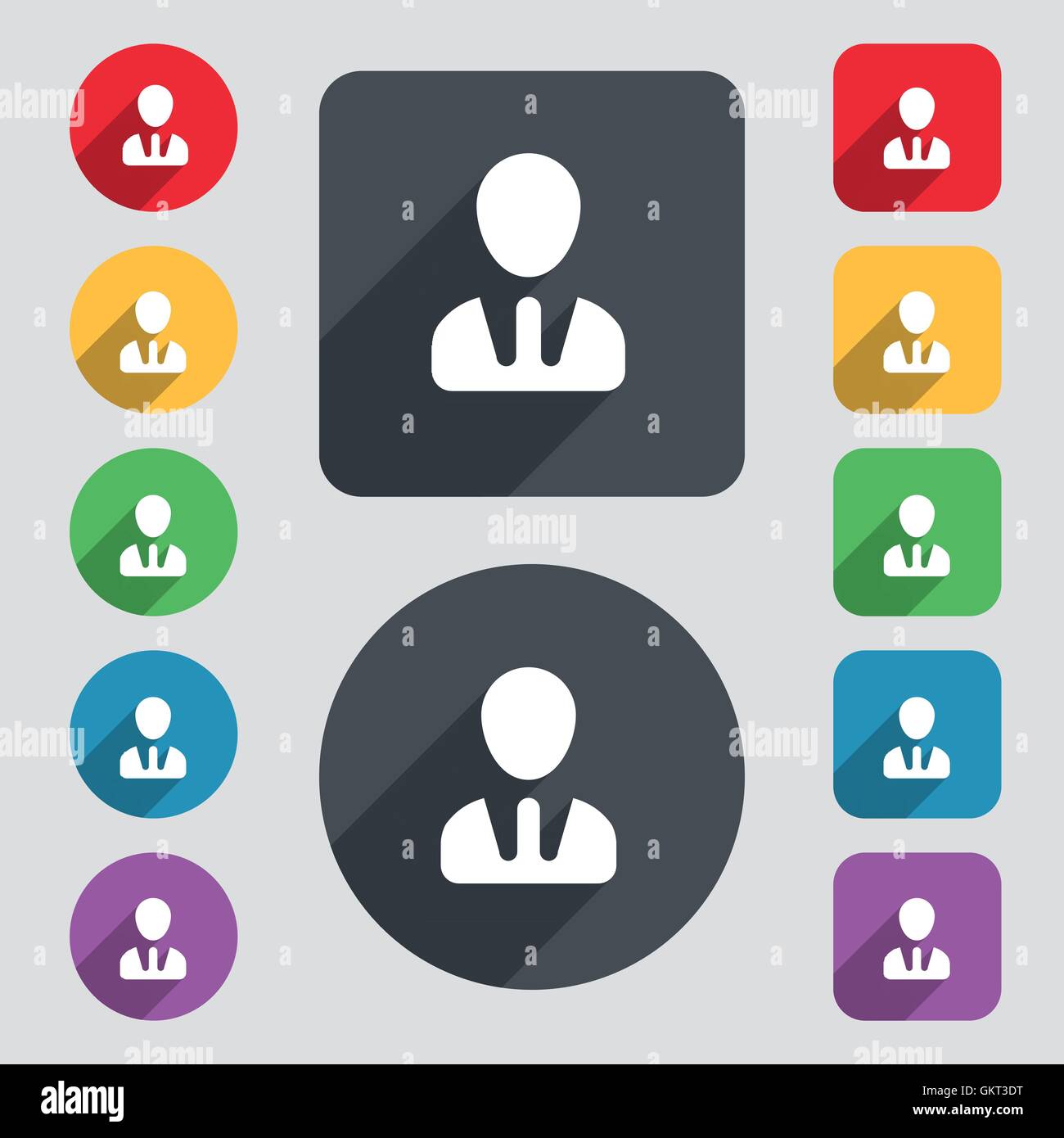 Icône silhouette masculine signe. Un ensemble de 12 boutons de couleur ...