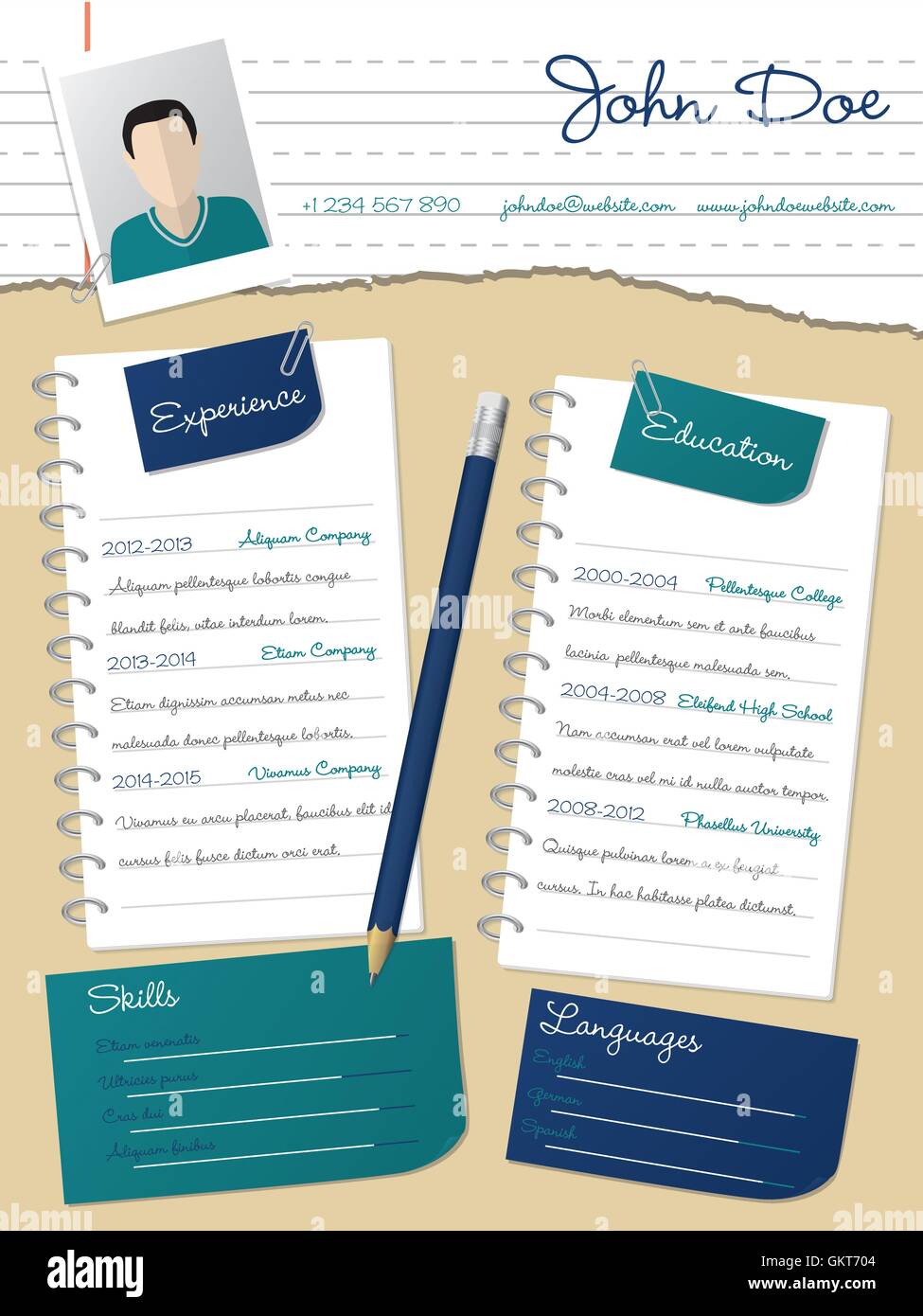 Cool curriculum vitae cv resume Banque de photographies et d’images à ...