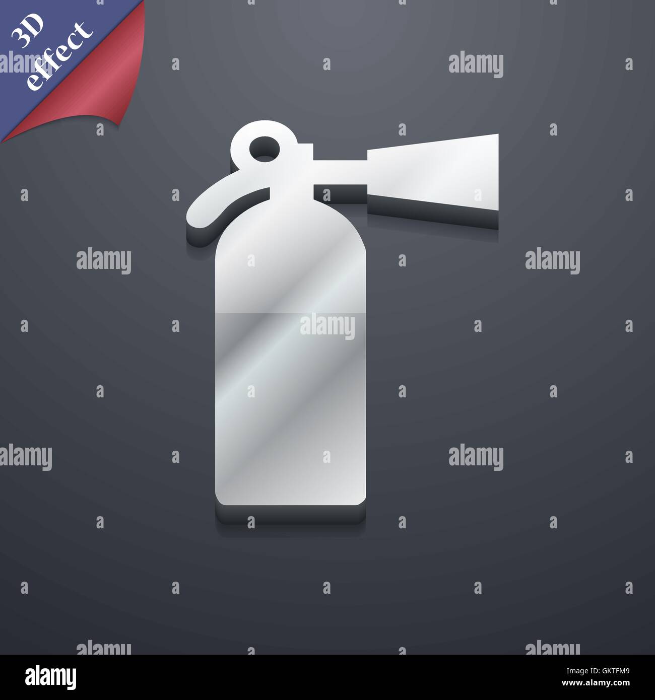 Symbole de l'icône de l'extincteur. 3D genre. Design moderne et branché ...