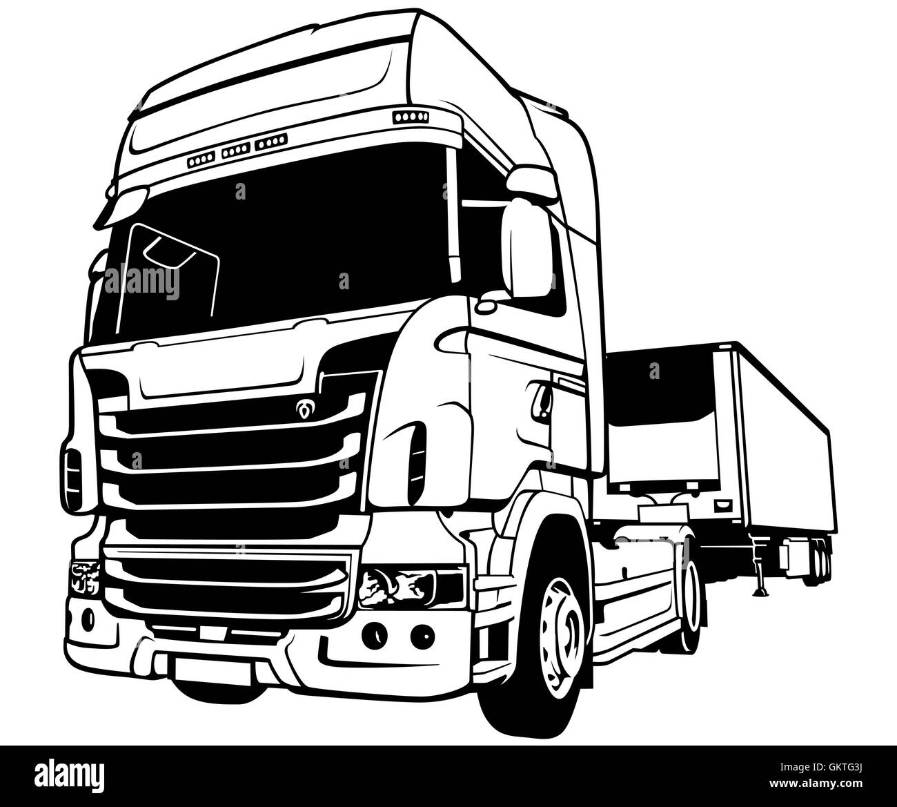 Remorque camion camion semi remorque semi remorque Banque d'images noir ...
