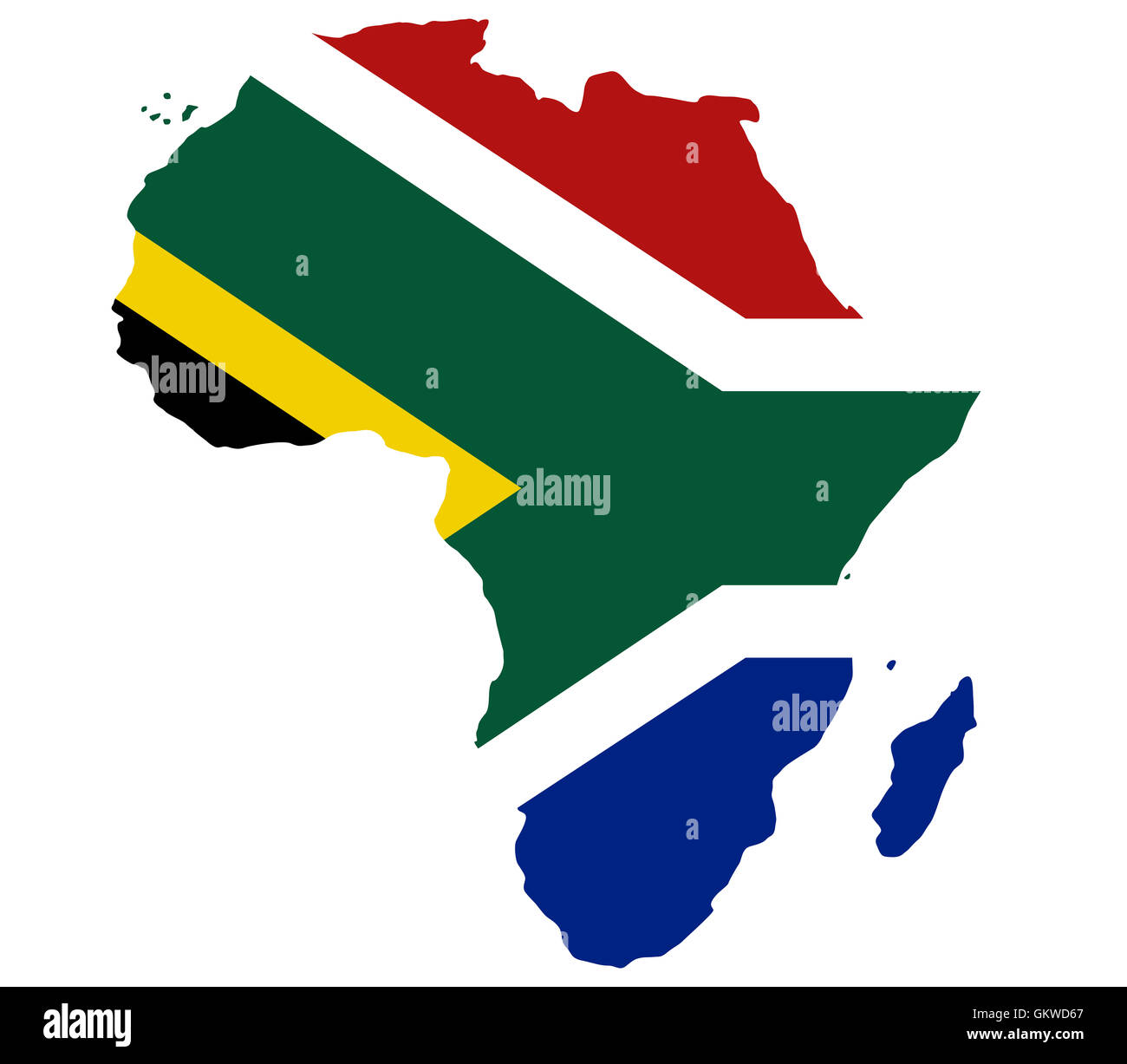Carte de l'Afrique avec le drapeau Photo Stock - Alamy