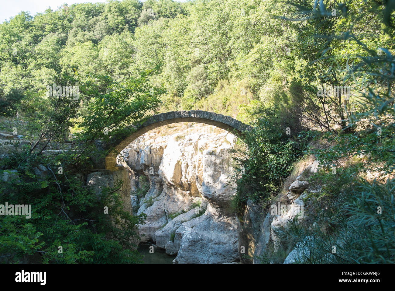 Pont Romain arqué en forme de conception campagne près de Bugarach ...