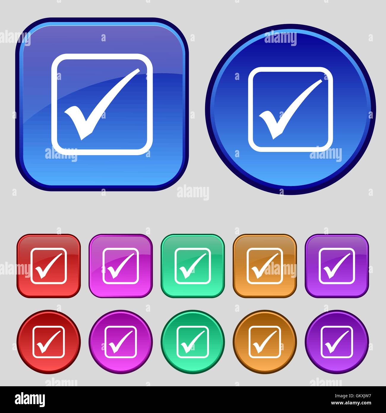 Une icône de validation signe. Une série de douze boutons vintage pour ...