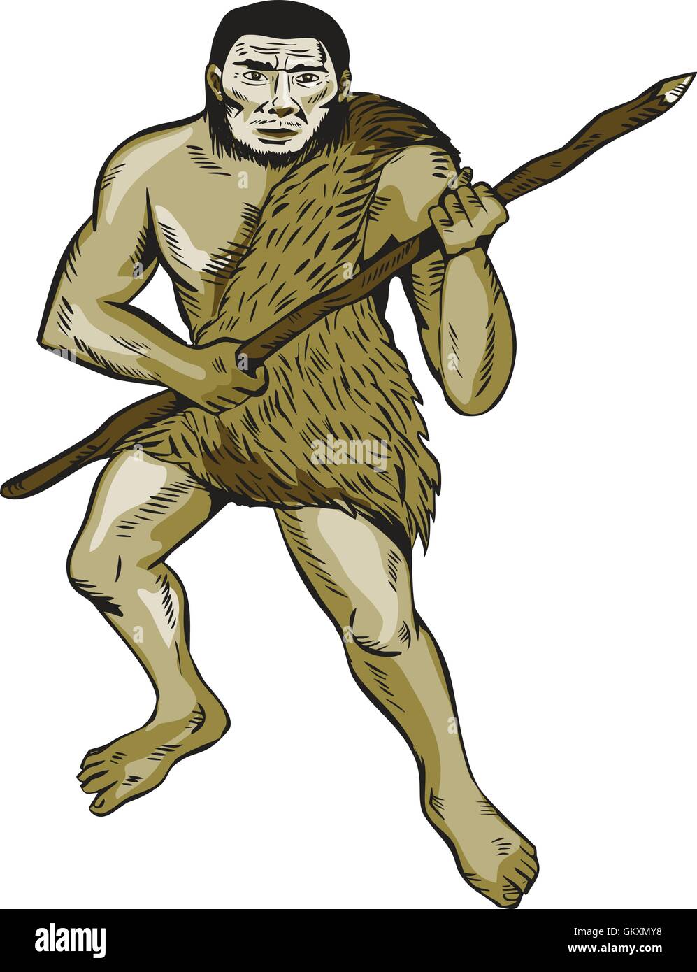 Homo neanderthalensis Banque d'images vectorielles - Alamy