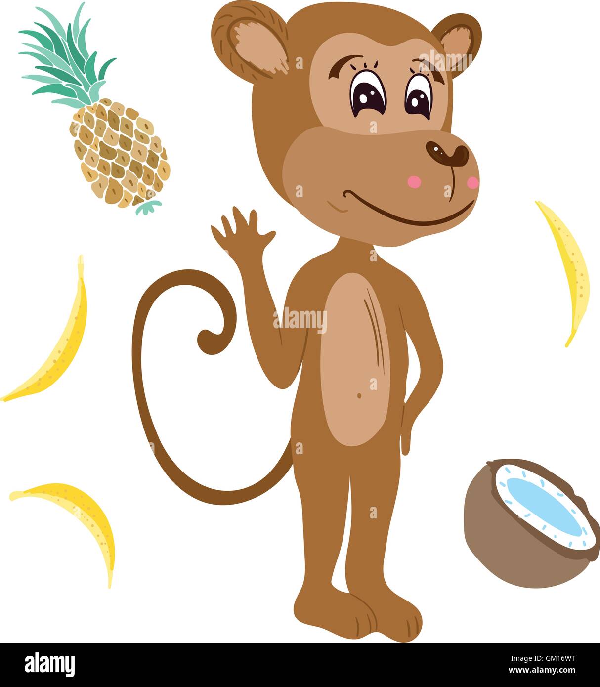 Monkey cartoon illustration Banque d'images vectorielles - Alamy