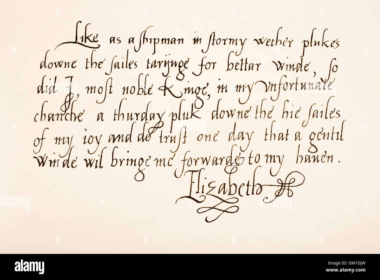 Elizabeth signature Banque de photographies et d’images à haute ...