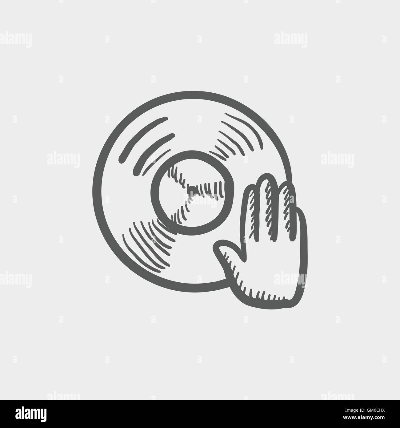 Disque vinyle avec dj part icône croquis Image Vectorielle Stock - Alamy