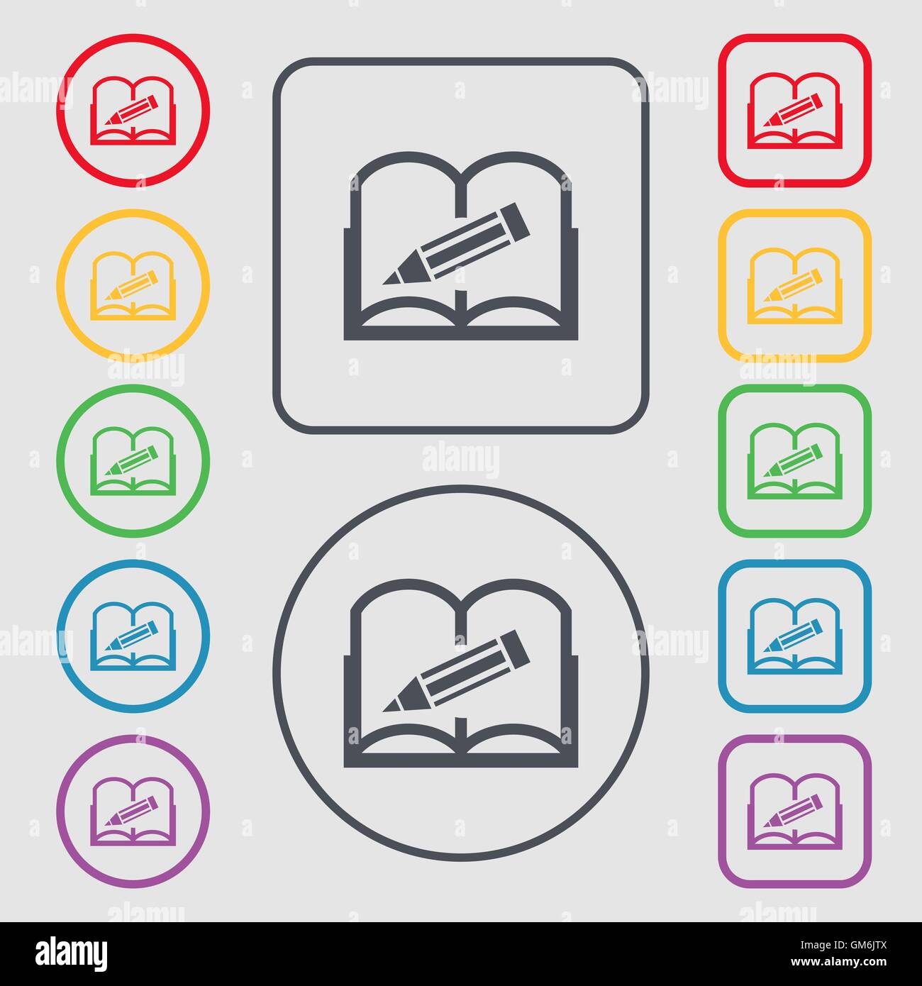 Icône de signe livre. Symbole de livre ouvert. Symboles sur les boutons ...