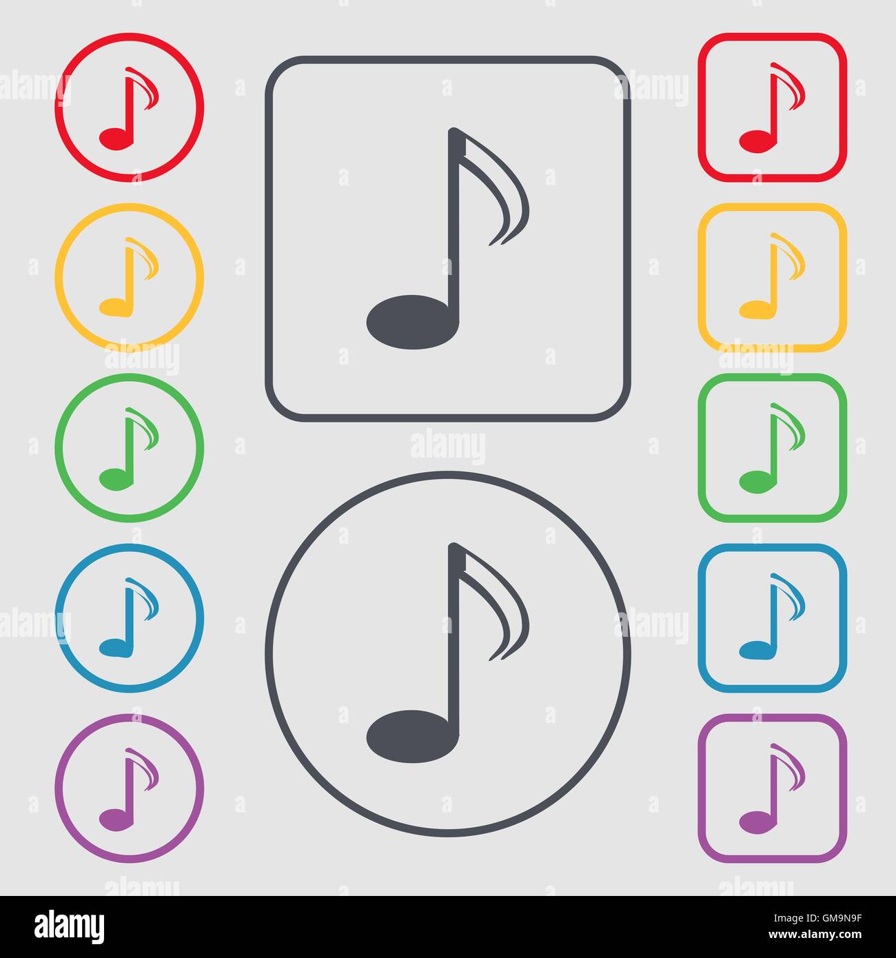 Icône de signe la note de musique. Symbole musical. Symboles sur les ...