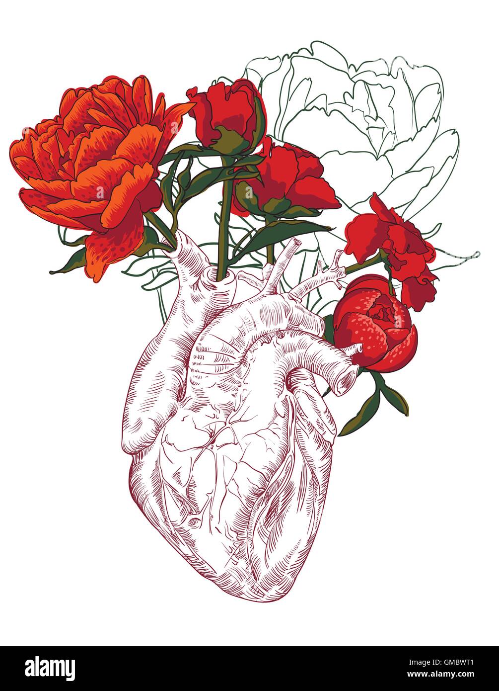 Coeurs Avec Des Dessins De Fleurs Sticker For Sale Avec L'œuvre