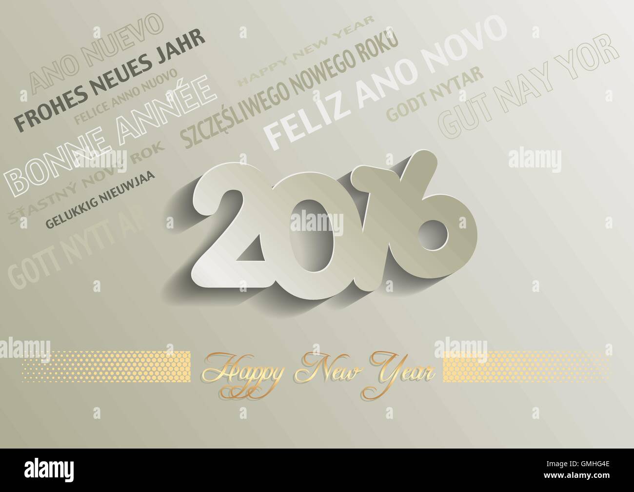 Multilingual happy new year background Banque d'images vectorielles - Alamy