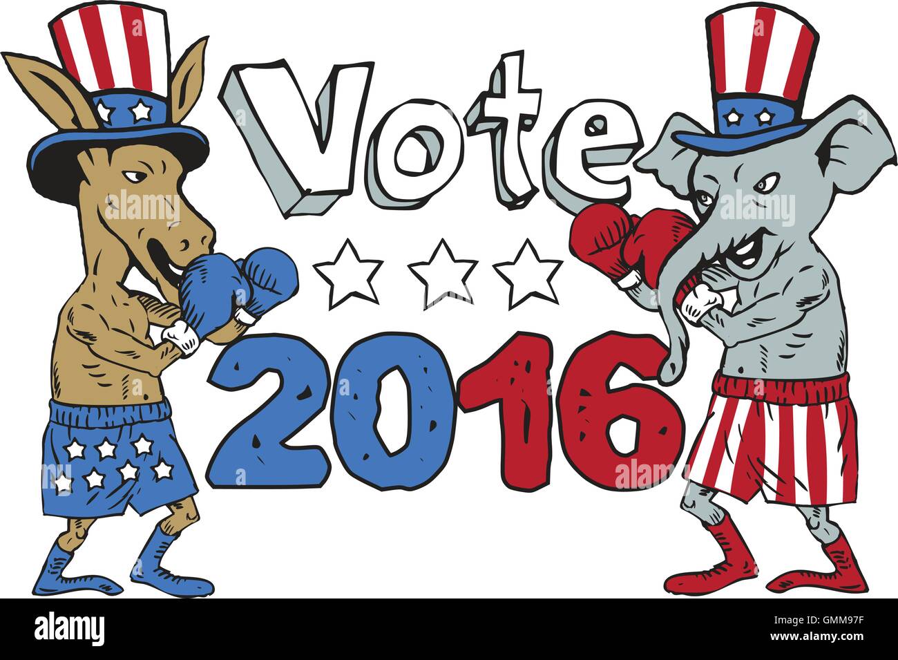 Horse political cartoon Banque d'images vectorielles - Alamy