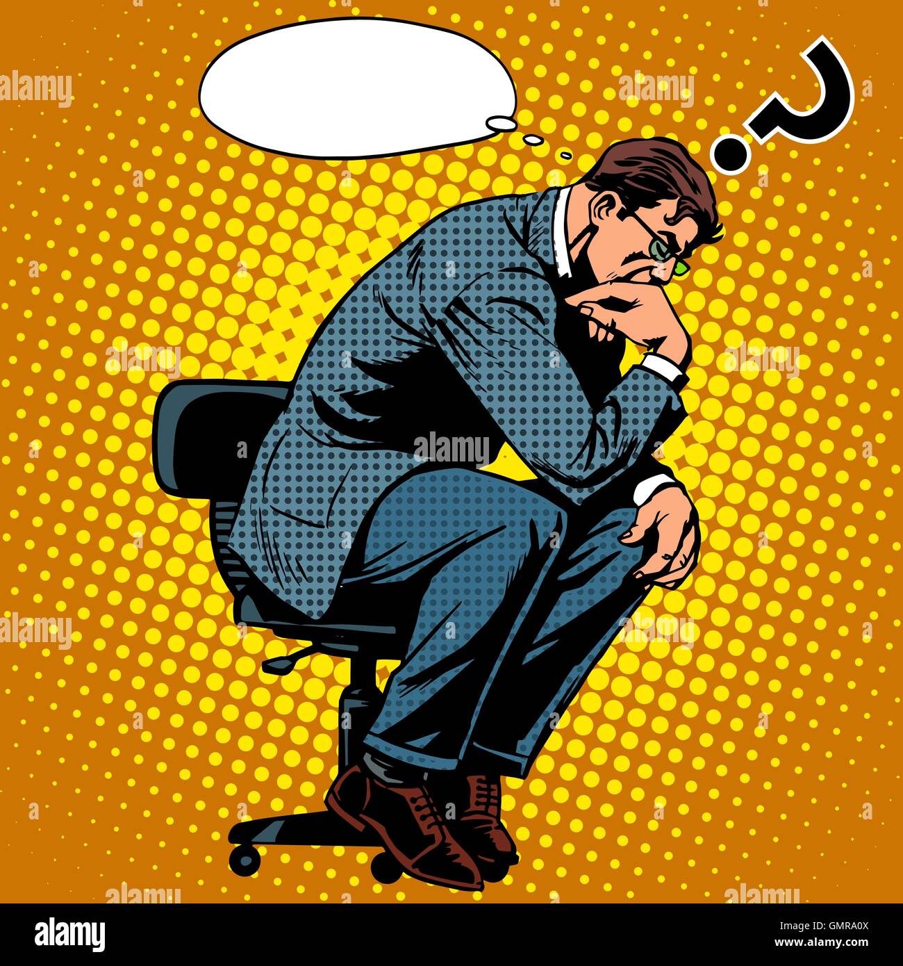 Bonhomme penseur dessin Banque d'images vectorielles - Alamy